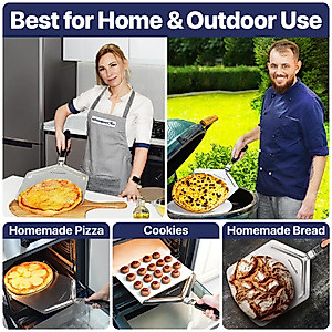 KitchenStar Stainless Steel Pizza Peel with Folding Handle (13 x 16.5 Inches) for Oven Pizza Turning, Placement and Retrieving - Professional Baking Tools Series