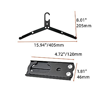 Tsnamay 2Pcs Black Closet Clothes Hangers Folded Hangers Travel Hangers Metal Aluminum Hanger