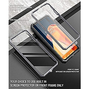 Poetic Guardian Series Case Designed for Oneplus 9 5G, Full-Body Hybrid Shockproof Bumper Cover with Built-in-Screen Protector, Black/Clear