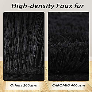 CAROMIO Shag Area Rug Modern Indoor Plush Fluffy Rugs, 8' x 10' Extra Soft and Comfy Shaggy Carpet Rugs for Bedroom Living Room Girls Kids Nursery Fluffy Area Rug, Black