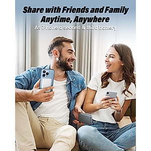 Eventronic [2 Pack] Magnetic Wireless Power Bank, 5000mAh Mag-Safe Battery Pack with Ultra Magnetic, Mini Wireless Portable Charger with USB-C Input/Output Compatible iPhone14/13/12 Pro/Pro Max/Mini