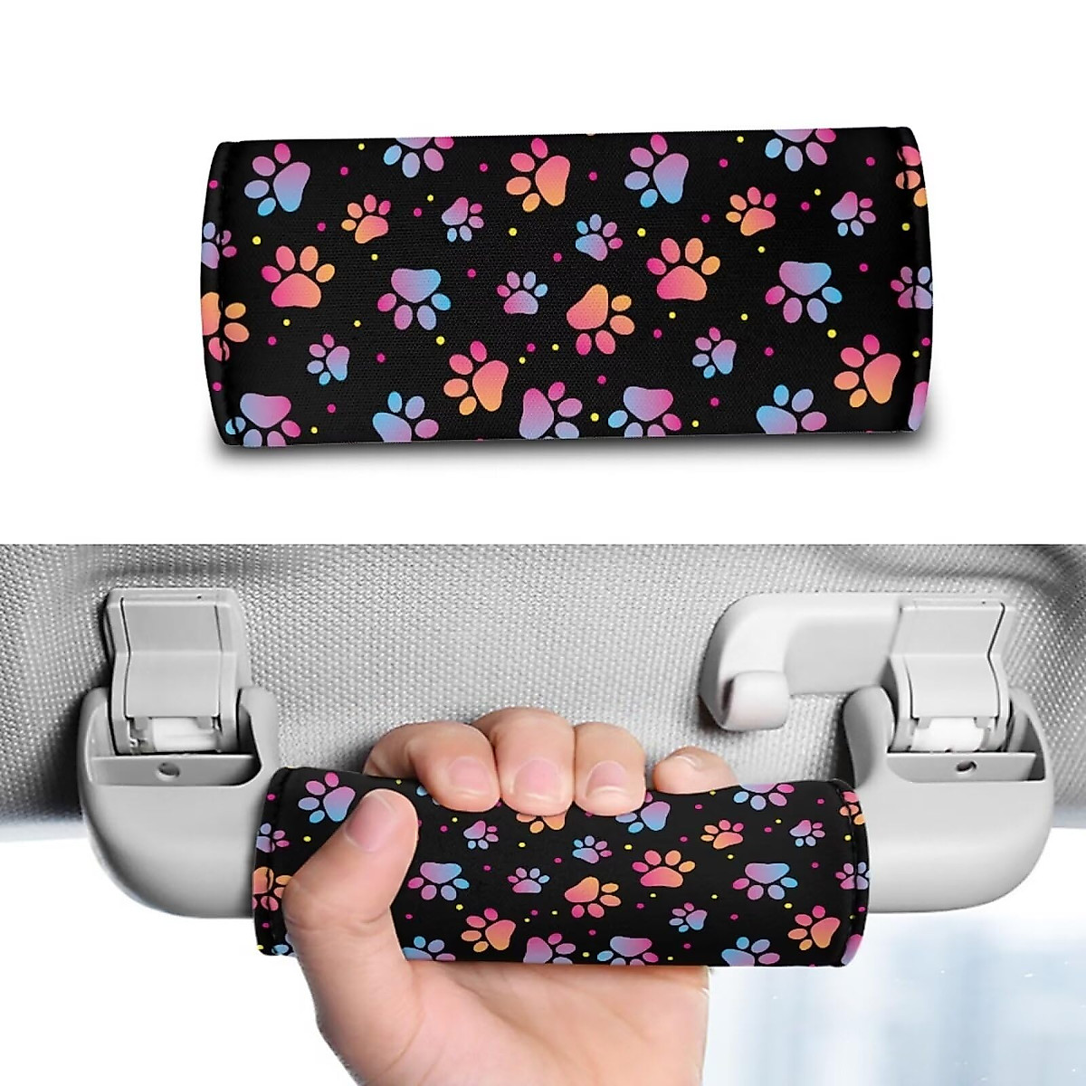 BIGCARJOB Cute Paw Luggage Handle Covers Set for Suitcase,Set of 2 Pcs Lovely Footprint Door Handle Protection Sleeve Cover Luggage Makers Covers Wraps Travel Accessories for Women Girls Gifts
