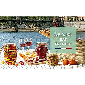 Le Parfait Super Jar - 3L French Glass Canning Jar w/Round Body, Airtight Rubber Seal & Glass Lid (96oz/3 Quarts, Single Jar)