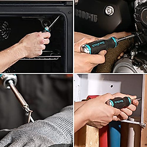 DURATECH Multi-bit Ratcheting Screwdriver, 38-Piece Magnetic Screw Drivers with Bits Storage Handle, Slotted/Philips/Pozi/Torx/Hex/Square