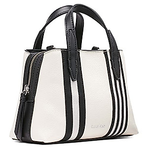 Calvin Klein Millie 2 in 1 Triple Compartment Mini Satchel Crossbody, Cherub White/Black