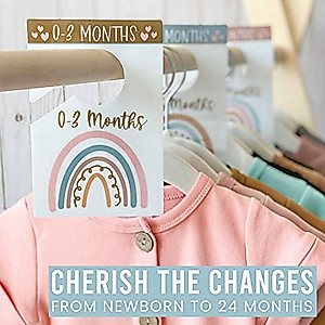 6 Baby Closet Size Dividers Baby Girl - Boho Baby Closet Dividers by Month, Baby Closet Organizer for Nursery Organization, Baby Essentials for Newborn Essentials Baby Girl, Nursery Closet Dividers