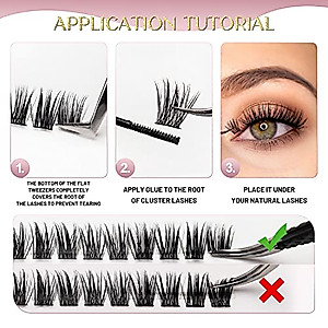 【Ultra-Large Capacity】MilyBest Lash Clusters Cluster Lashes That Look Like Eyelash Extensions C/D Curl Individual Lashes Wispy Thin Band 8-16mm DIY Lashes Cluster Eyelash Extension at Home, B01