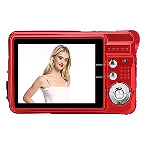 8X Zoom Digital Camera, Portable Camera with 2.7 Inch TFT LCD Screen and Built-in Microphone, 1280x720 High Definition Video Camera, Auto Focus, Support SD Card(red)