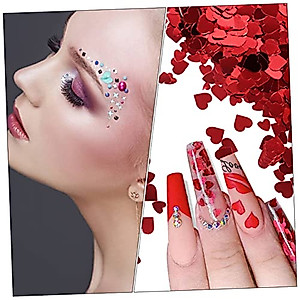 4 Boxes Nail Art Stickers Box Sets Flash Suit Nail Sequins Holiday Nail Stickers Nail Glitter Paillette Valentine Nail Glitter Shinning Nail Sequins Heart Nail Art Sequin 3D Body