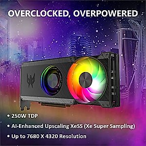 ACER | Predator BiFrost Intel Arc A770 Overclocking Graphics Card | 16GB GDDR6 256-bit 18 Gbps | PCIe 4.0 | Dual Fan | Customize RGB Lighting Color & Effect | TPD 250W | 1xHDMI 2.1 & 3xDisplayPort 2.0