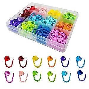 Urmspst Stitch Markers 180PCS Crochet Stitch Markers for Knitting Sewing Stitching Crochet Markers, 12 Colors with Storage Case