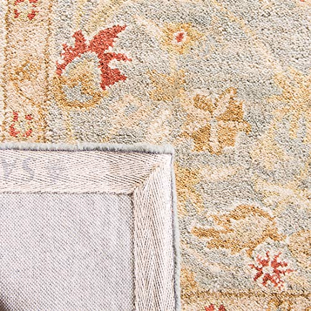 SAFAVIEH Antiquity Collection 3' x 5' Grey Blue / Beige AT822A Handmade Traditional Oriental Premium Wool Area Rug