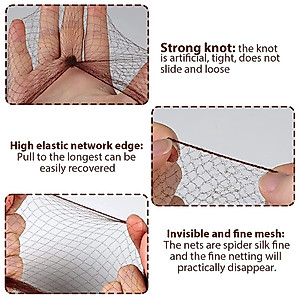 20 Pcs Hair Nets for Women Bun,Invisible Hair Nets Elastic Edge Mesh (Coffee)