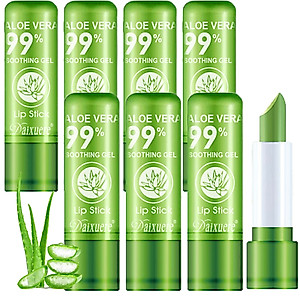WENJLYJ 8 PCS Aloe Vera Lipstick,Magic Temperature Color Changing Lip Gloss Set,Long-lasting Nutritious Waterproof Lip Balm Moisturizing Lipstick Lip Makeup Kits for Women