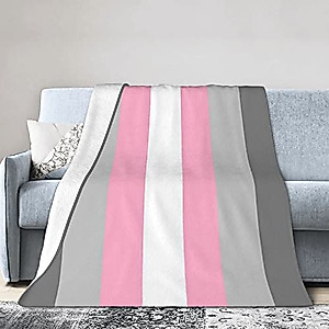 Demigirl Pride Flag Throw Blanket,Pride Blanket for Bed Sofa Couch Soft Flannel Fleece Lightweight Throw Blanket for Adult Boys Girls 60"X50"