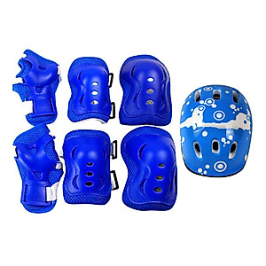 Women's Accessories FarJing 1Set 7PCS Children Protective Safeguard Knee Elbow Helmet Wrist Gear Pads Roller Cover Support for Outdoor Sports Bike Cycling Skateboard Skating Skate