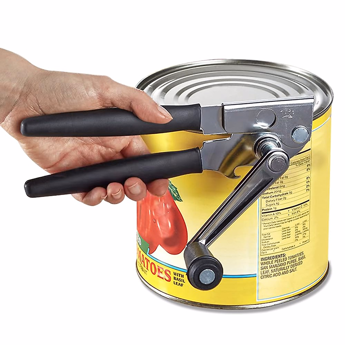 NUFR Crank Can Openers Manual,Heavy Duty Commercial Swing Away Can Opener with Rubber-coated Long Handles