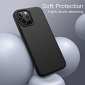 JETech Silicone Case for iPhone 12 Pro Max 6.7-Inch, Silky-Soft Touch Full-Body Protective Phone Case, Shockproof Cover with Microfiber Lining (Black)