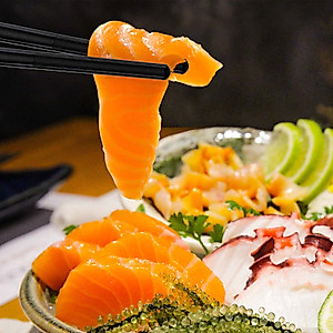 10 Pairs Chopsticks Reusable, Funnydin 9.4'' Heat-Resistant Fiberglass Chopsticks Reusable, Square Non-Slip Design Reusable ChopSticks, Odorless Chop Sticks Use for Eating & Cooking, Dishwasher Safe