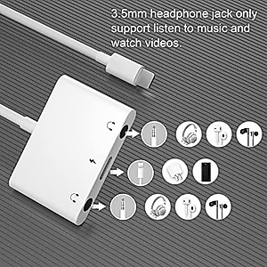Anytrox Headphone Adapter for iPhone,3 in 1 Dual 3.5mm Audio Stereo Splitter Compatible with iPhone 14 13 Pro/12 iPad,Audio Output for 3.5mm Jack Earphone,Headphone,Speaker and More