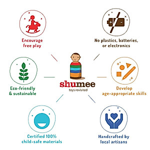 Shumee Toys - Wooden Egg Shakers for Babies (6 Months+) - Musical Rattle Montessori Toy - Set of 2 Maraca Eggs (Blue and Orange)