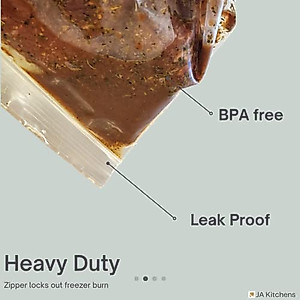 4 Mil - 2 Gallon - 13 x 15 Inch - Extra Heavy Duty Zippered Recloseable Plastic Freezer Bags (Pack of 100) with Date Labels