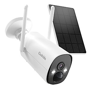 Codnida Wireless Outdoor 2.4Ghz WiFi Security Camera with Motion Detection, Solar Battery Powered, 2K HD, 2-Way Audio,Night Vision, IP66