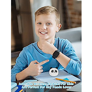 Kids Wireless Earbuds, TOGETFAC Bluetooth Earbuds, Noise Canceling Headphones with Cute Panda Comfortable Lightweight Design for Girls Women Sports 5.1 In-Ear Headphones with Mini Charging Case