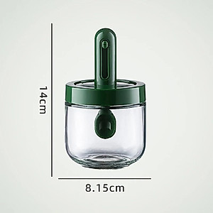 Small Retractable Glass Seasoning Bottle with Airtight Lids and Spoon - Spice Containers for Herbs, Condiments, Seasonings - Kitchen Storage Solution for Clutter-Free Pantry Organization