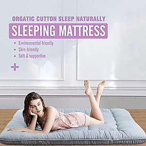 MIRUO Japanese Futon Mattress Sleeping Mat Camping Mattresses for Tents Futon Mattress Sleep Mattress Pads Floor Mattress for Kid Car Camping Japanese Mattress Full Size (A-GE11009-M-USAM021)