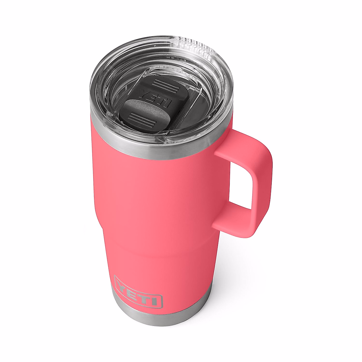 YETI Rambler 20 oz Travel Mug, Stainless Steel, Vacuum Insulated with Stronghold Lid, Tropical Pink