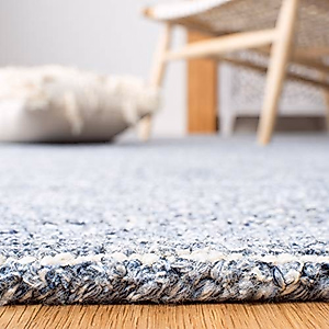 SAFAVIEH Himalaya Collection 3' x 5' Blue HIM153M Handmade Premium Wool & Viscose Area Rug