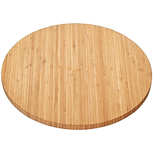 Home Intuition 13.5-inch Round Bamboo Lazy Susan Turntable Organizer, Spice Rack Cabinet Organizer for Kitchen Pantry, Shelf, Counter, Table and More