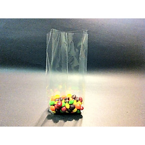 UNIQUEPACKING 100 Pcs 4x2x12 Clear Side Gusseted Cello Cellophane Bags Good for Candy Cookie Bakery