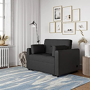 LifeStyle Solutions Convertible Sofa, Charcoal