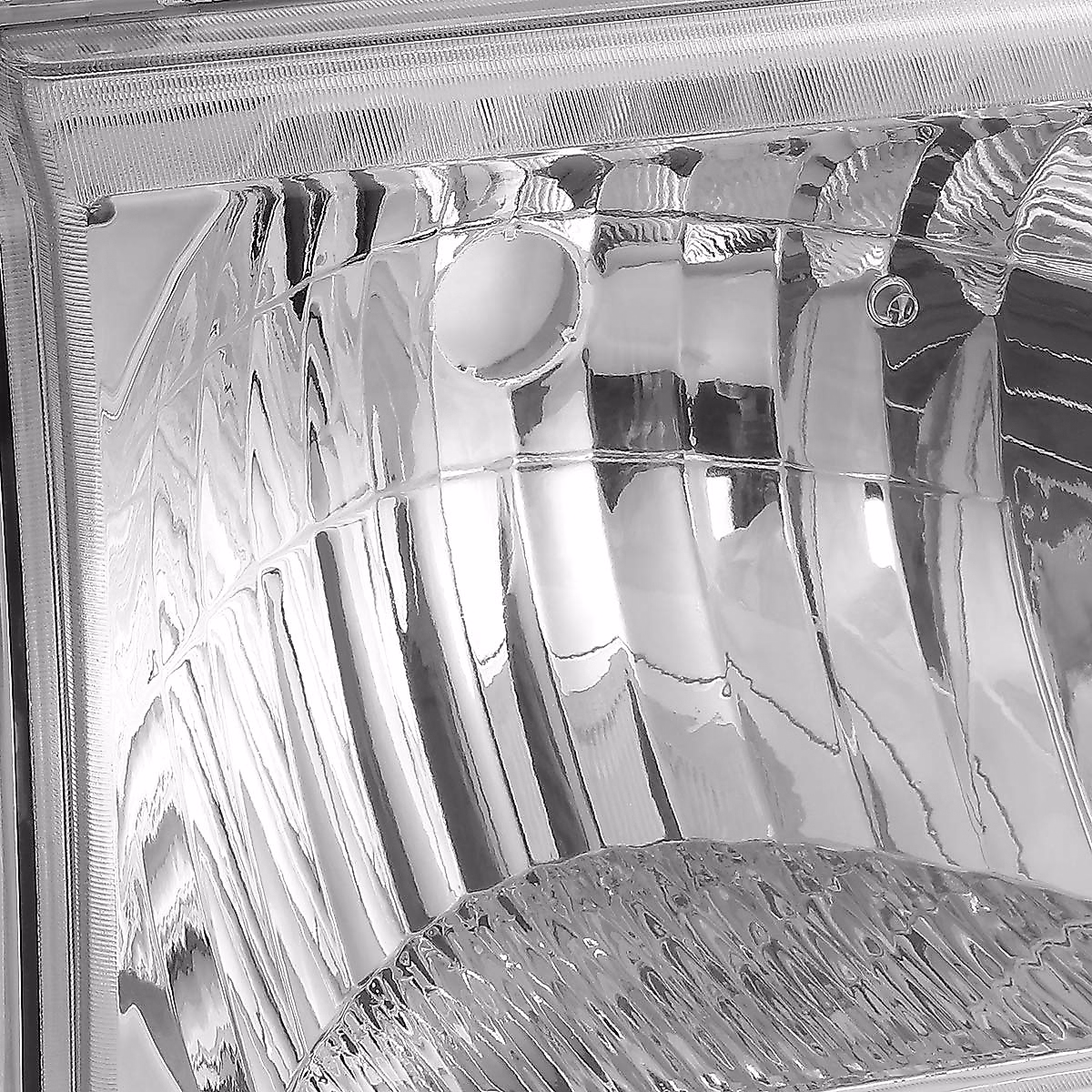 Auto Dynasty Factory Style Headlights Assembly Head Lamps Compatible with Ford Bronco F150 F250 F350 1987-1991, Driver and Passenger Side, Chrome Housing Clear Corner