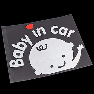CM Wealth 2Packs - Baby in Car Sticker Decal Baby on Board Sign for Car Safety Sign Cute Baby in Car Waving Sticker(Boy2)