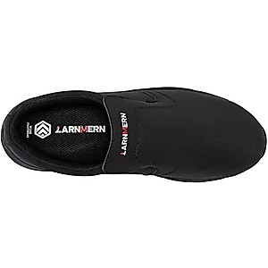 LARNMERN Non Slip Shoes for Women Food Service Work Sneakers Waterproof Nursing Shoes Slip Resistant Chefs Kitchen Restaurant Footwear Comfort Slip On Walking Shoe Black