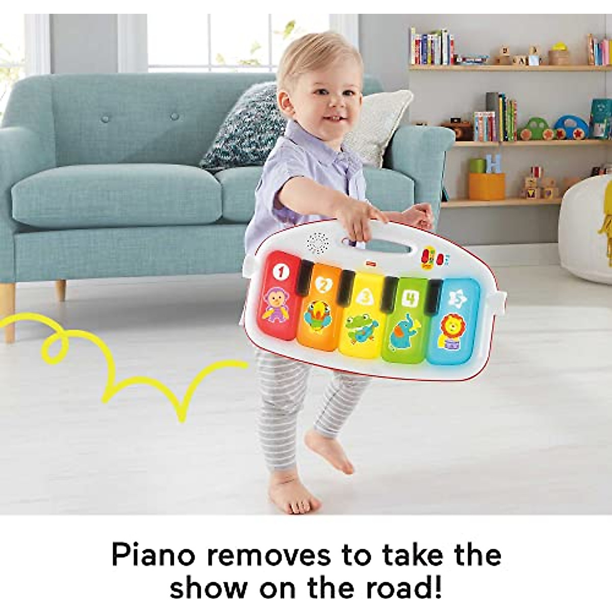 Fisher-Price Baby Gym & Activity Mat, Deluxe Kick & Play Piano Gym with Musical Toys, Lights & Smart Stages Learning
