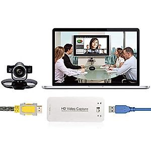 Video Capture Card, HDMI to USB 3.0 Capture Card, Analog Video Capture Dongle Device, Full HD 1080p 60FPS Live Streaming and Recording for Switch PS5 PS4 Xbox, Compatible with Windows Linux Mac OS