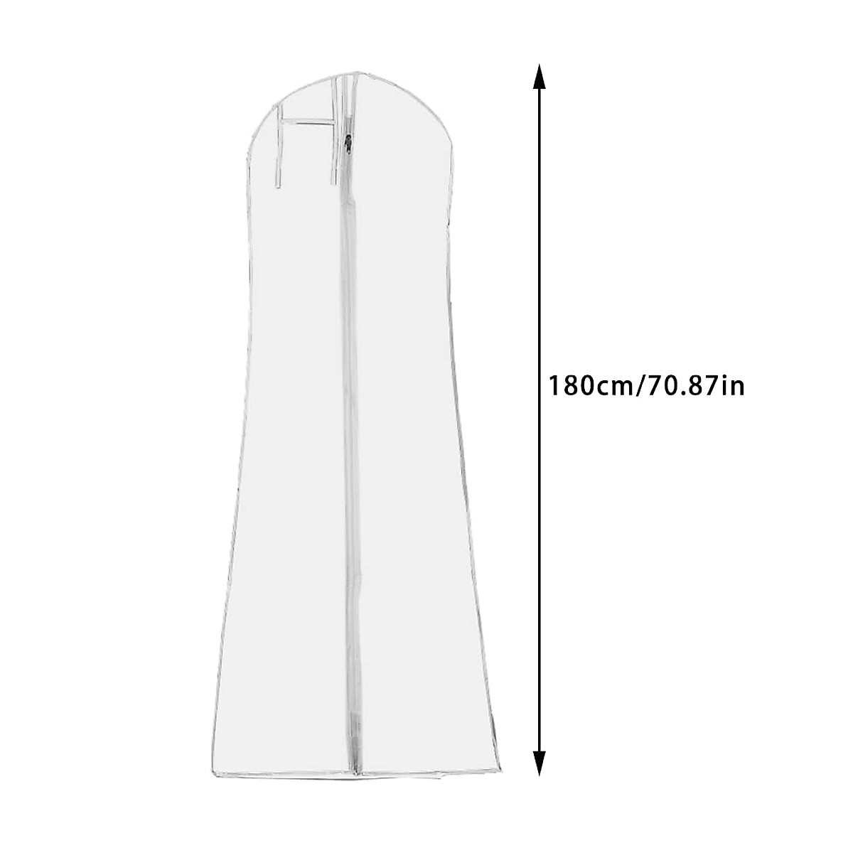 CALIDAKA White Wedding Dress Garment Bag, Washable Clear Lightweight Garment Bags for Long Prom Puffy Bridal Gown Dress Storage (Size:180cm/70.87inch)
