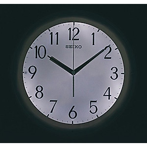 Seiko Clock KX203B Wall Clock, Automatic Light, Radio, Analog, Visible Even at Night, Brown, Metallic