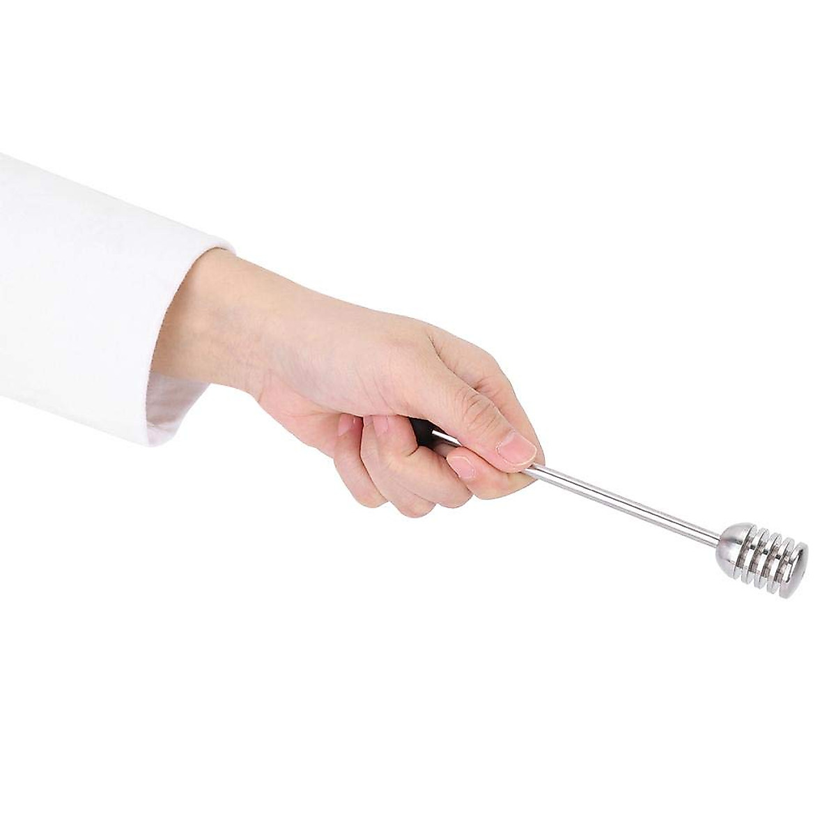 Fdit 6" Honey Dipper Stick 304 Stainless Steel Honey Dipper Stirrer Mini Honey Spoon Dippers Kitchen Mixing Stiring and Dipping Tool(Black)