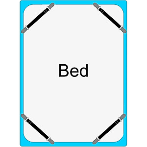 Boao 12 Pcs Bed Sheet Clips Straps Sheet Corner Straps Holder Adjustable Mattress Clips, Elastic Bed Grippers Suspender Fasteners Holder for Home(Black,4-8 Inch Length)
