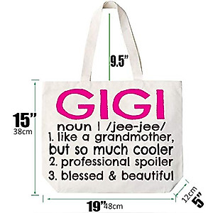 COCOVICI Gigi Definition Canvas Tote Bag Grandma Gift Idea Book Bag