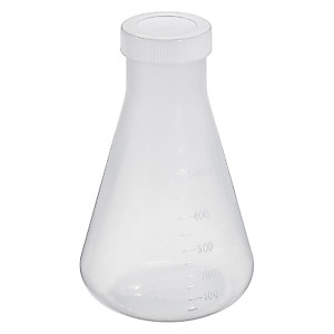 PATIKIL 500ml Plastic Erlenmeyer Flask with Screw Caps, 1 Pack Narrow Mouth Conical Flask for Laboratory, Clear
