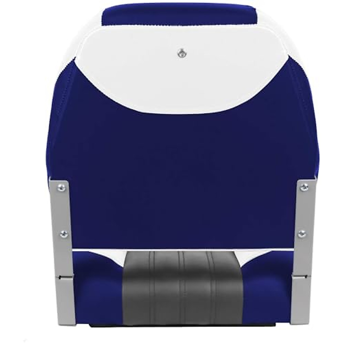 XGEAR Deluxe Low Back Boat Seat, Fold-Down Fishing Boat Seat (2 Seats) (White/Grey/Blue)