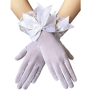 Gionforsy Kentucky Derby Hat Fascinator Veil Fascinator Headband Lace Gloves Imitation Pearl Necklace Earrings Feather Pillbox Fascinator for Wedding Tea Party (Style 1-White)