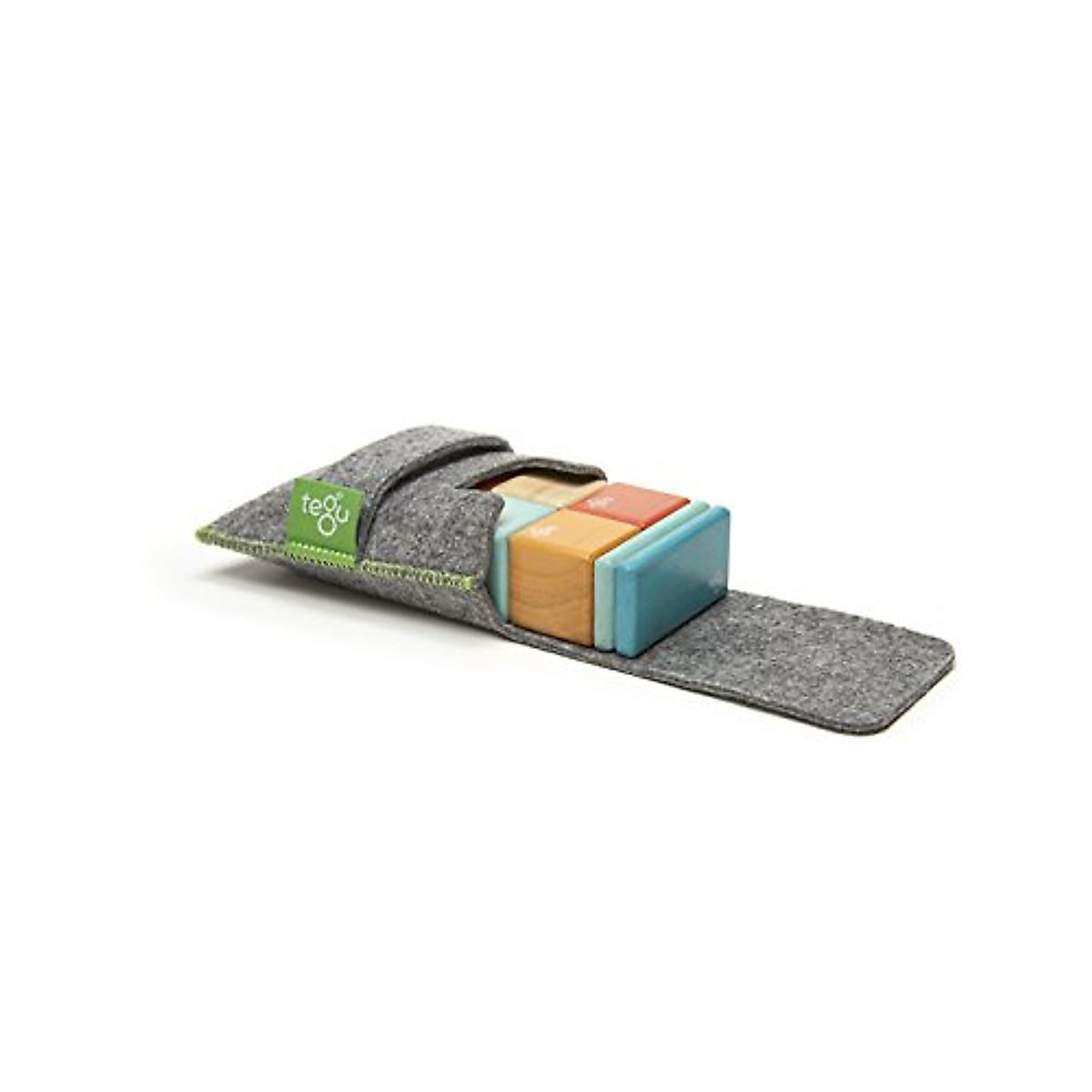 8 Piece Tegu Pocket Pouch Magnetic Wooden Block Set, Sunset