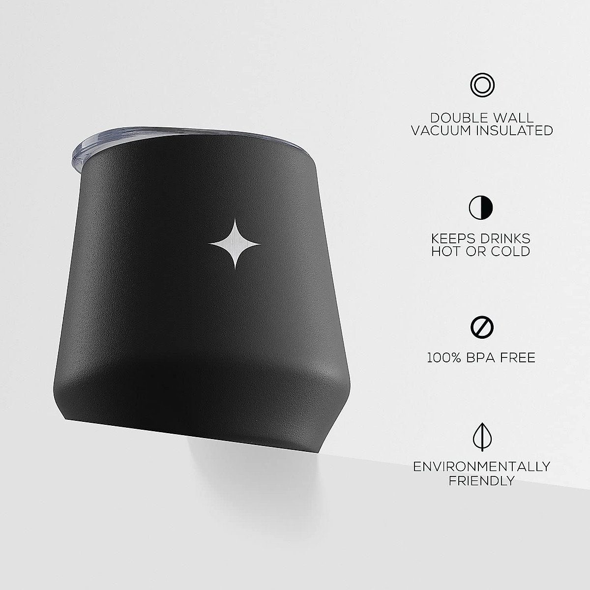 JoyJolt Tri-Insulated Wine Tumbler with Lid Pack. 12 oz Tumbler, Slider and Straw Lids. Vacuum Double Walled Stainless Steel Stemless Wine Glass, Copper Lined for Very Cold Drinks, Travel and Camping